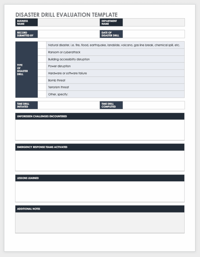 Disaster Recovery Test Report Template