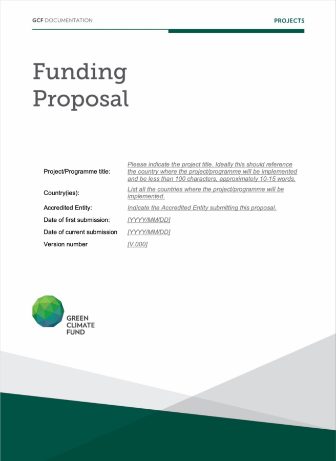 Green Climate Fund Proposal Template