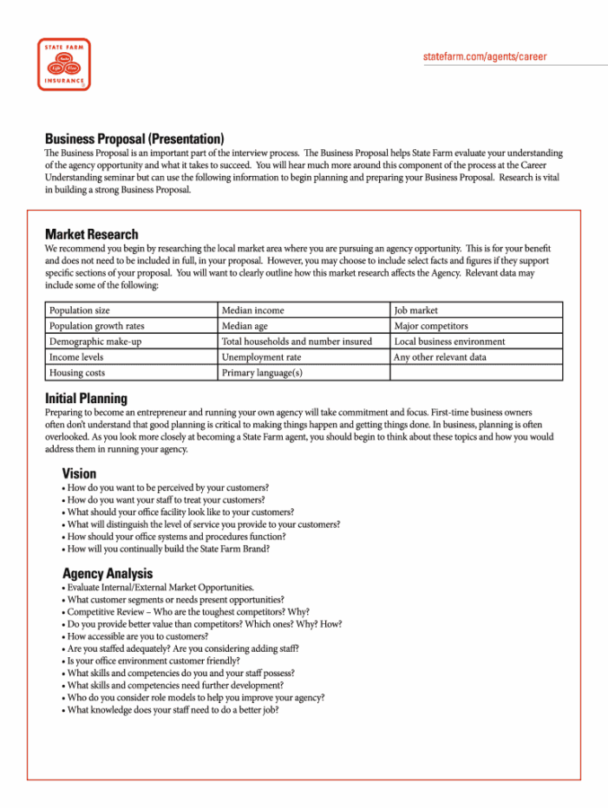 State Farm Business Proposal Template